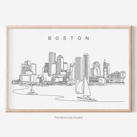 Digital Download of Boston Skyline Original Watercolor - Etsy