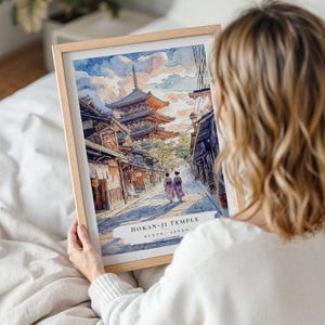 Kyoto Hokan-ji Temple Watercolor Art Print - Japan Travel Wall Art ...