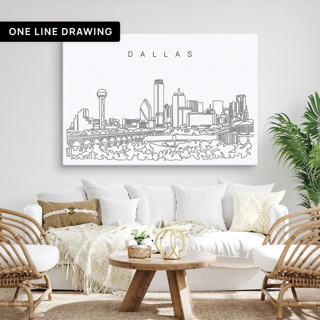 Dallas Skyline Canvas Wall Art Dallas Texas Canvas Art Print - Etsy