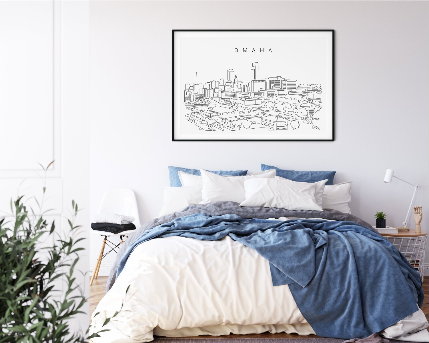 Omaha Skyline Art Print Omaha Poster With Cityscape Single | Etsy