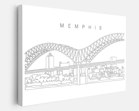 Memphis Canvas Art Print Memphis Skyline Canvas Wall Art - Etsy UK