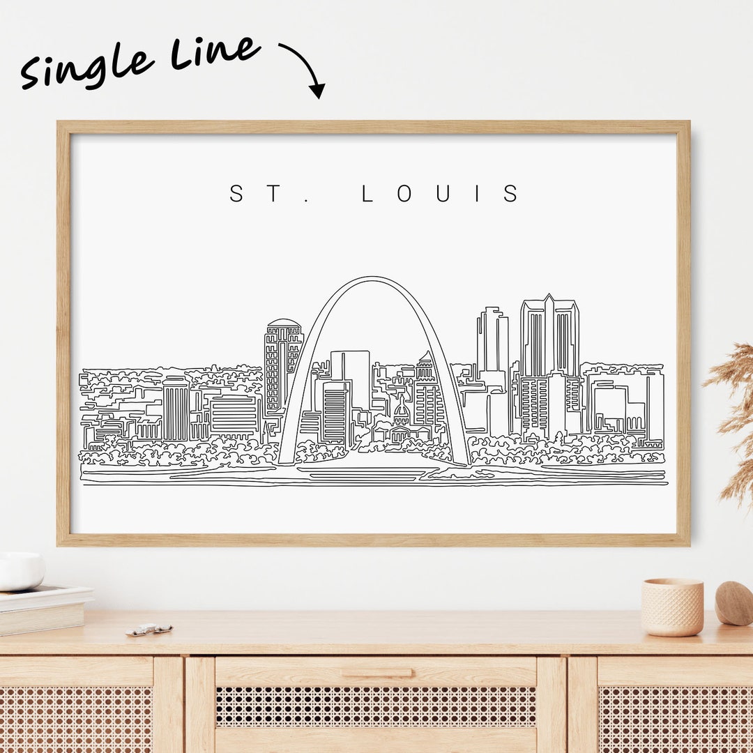 Framed St Louis Skyline Wall Art - St Louis Art Print - Saint Louis ...