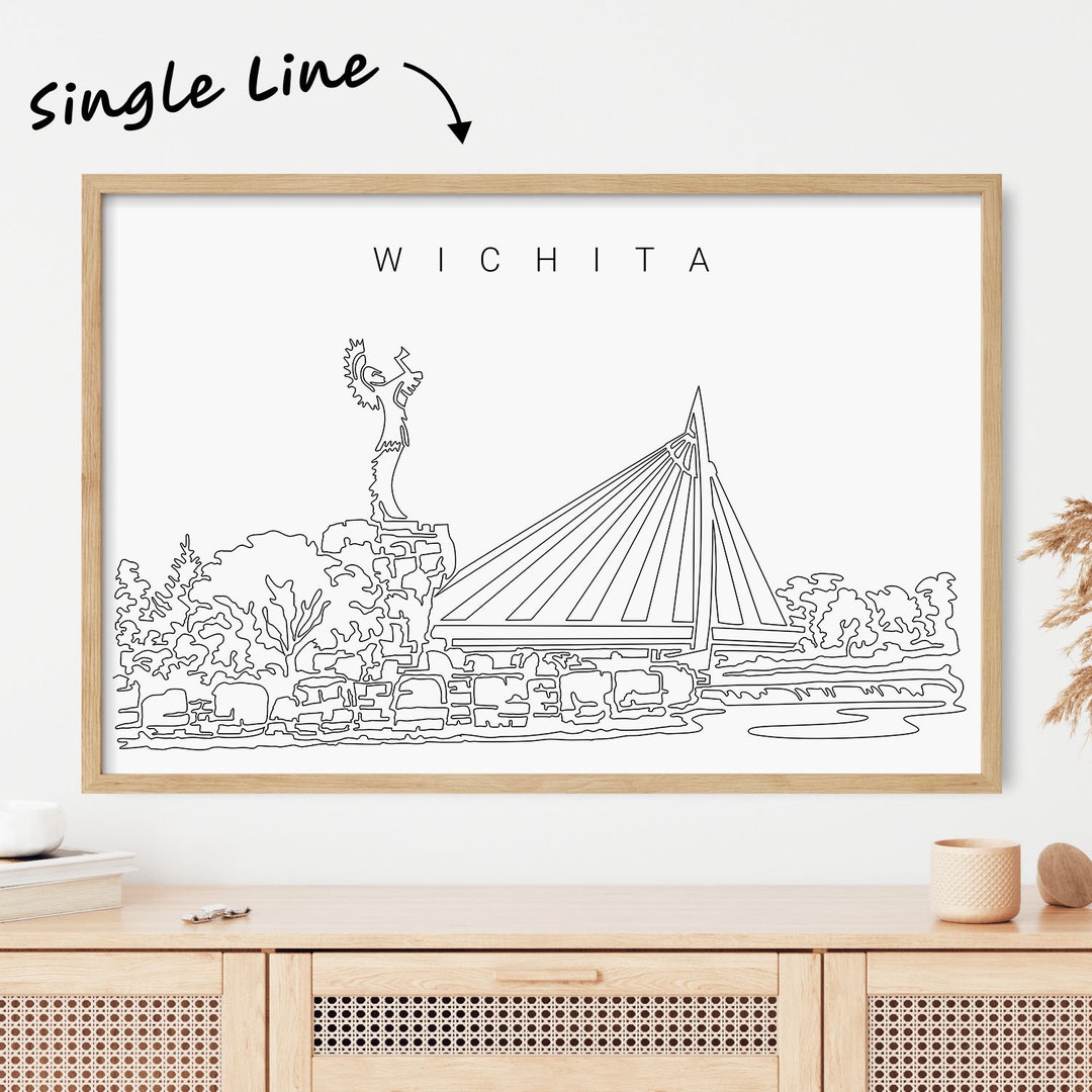 Framed Wichita Kansas Art Print - Aesthetic Wichita Wall Art - Wichita ...