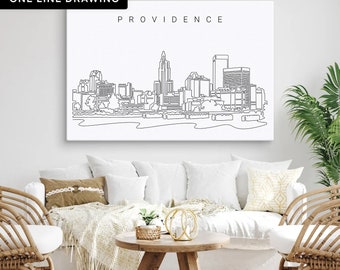 Providence Skyline Rhode Island Cityscape Painting Art Print - Etsy