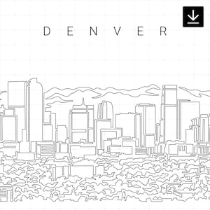 Denver Printable Wall Art - Denver Skyline Single Line Art - Digital ...