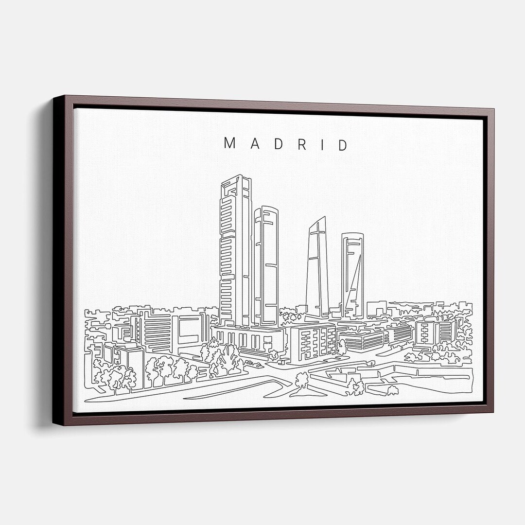 Madrid Skyline Canvas Wall Art - Madrid Canvas Art Print With Cityscape ...