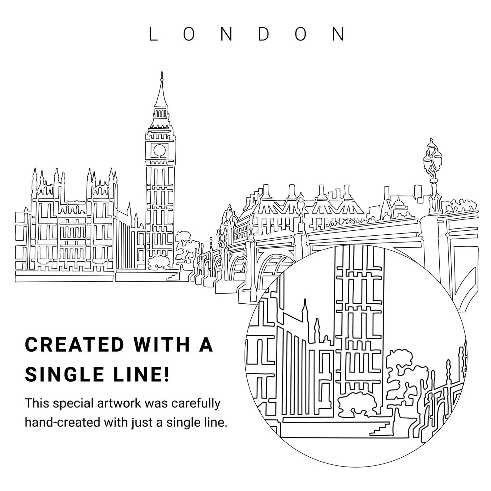 London Printable Wall Art Big Ben Clock Tower Single Line Art Digital ...