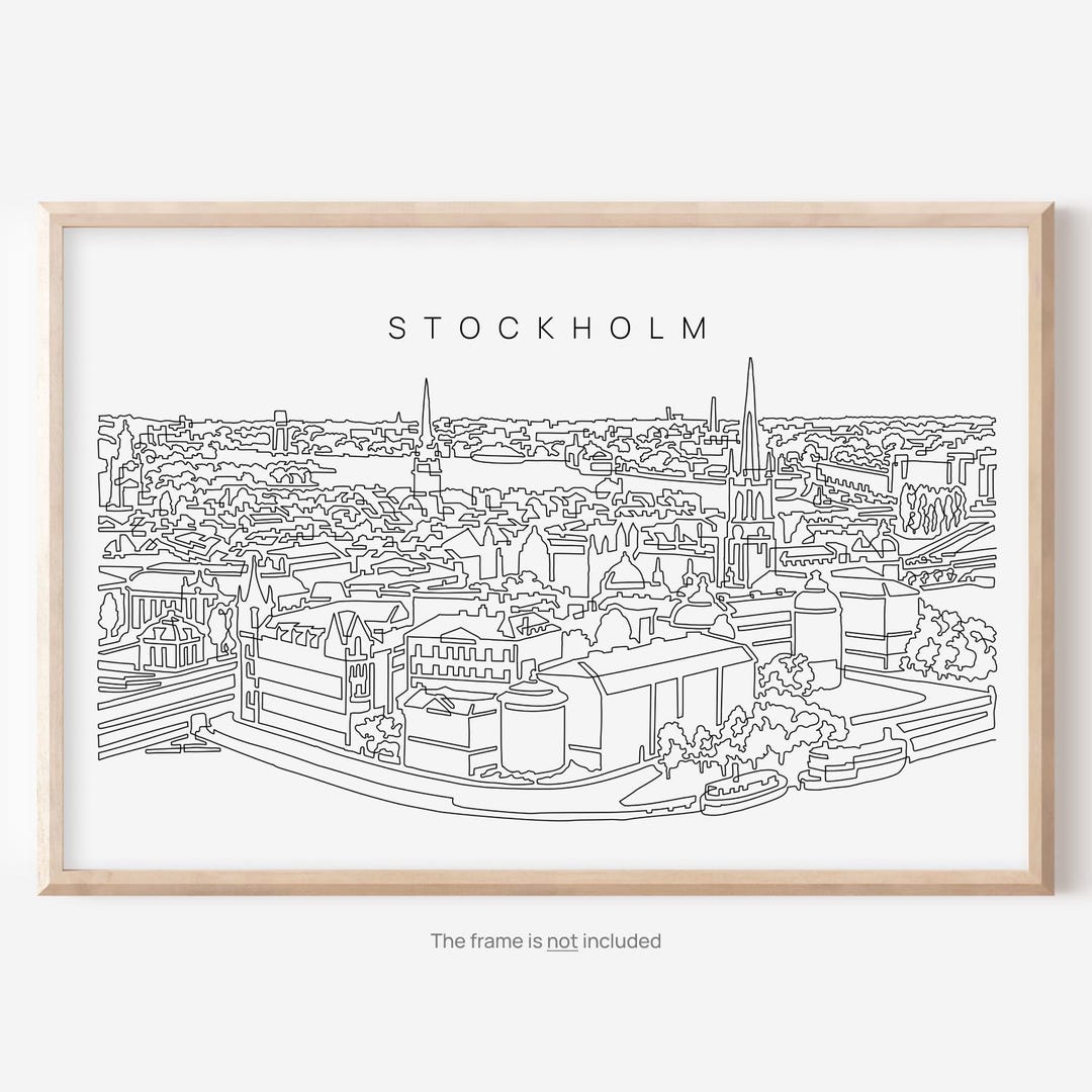 Stockholm Art Print - Sweden Travel Print W Stockholm Cityscape One ...