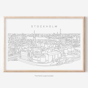 Stockholm Art Print - Sweden Travel Print W Stockholm Cityscape One ...