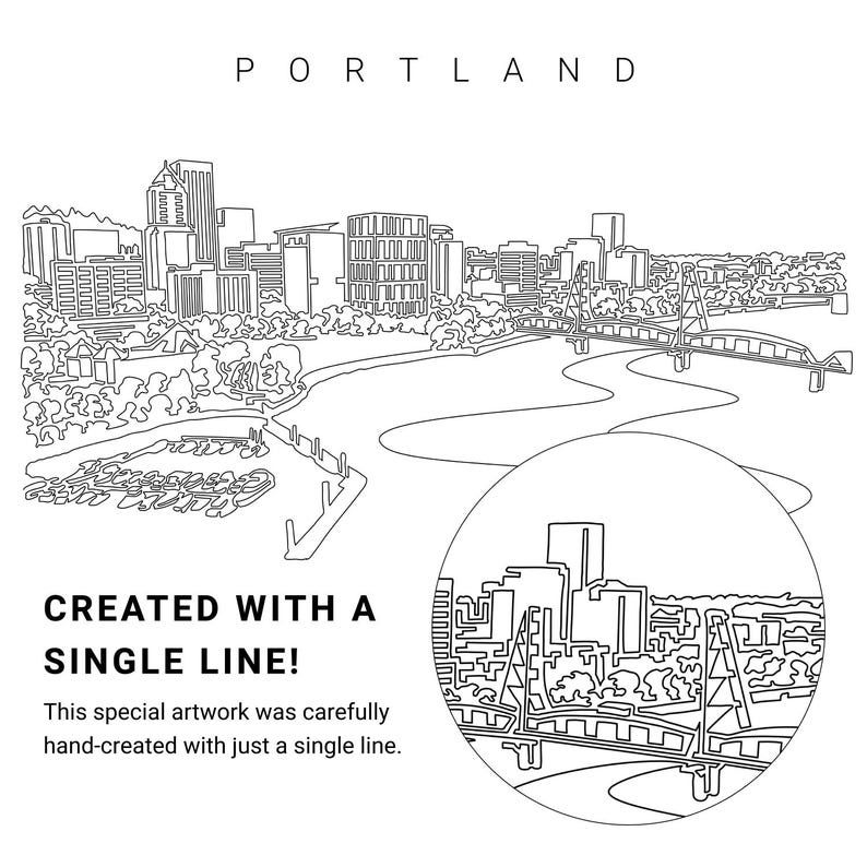 Portland Oregon Printable Wall Art - Portland Oregon Skyline Single ...