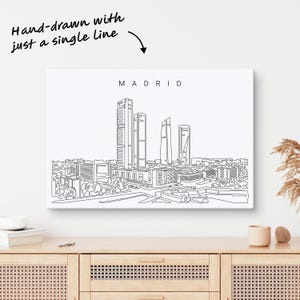Madrid Skyline Canvas Wall Art - Madrid Canvas Art Print With Cityscape ...