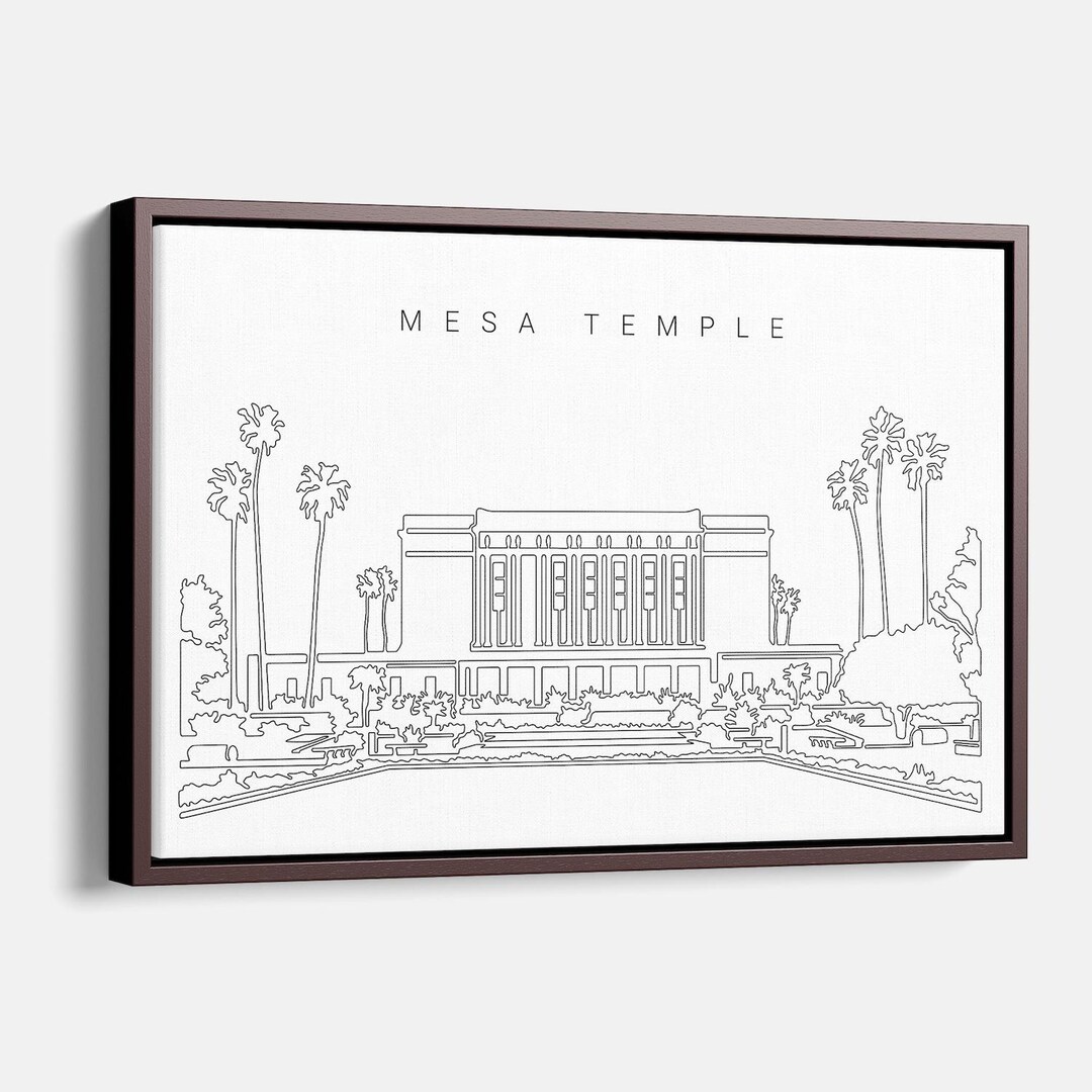Mesa Temple Canvas Wall Art - Mesa Arizona Canvas Art Print With Mesa ...