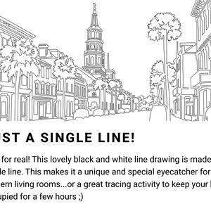 Charleston SC Canvas Art Print - Charleston One Line Drawing Canvas ...