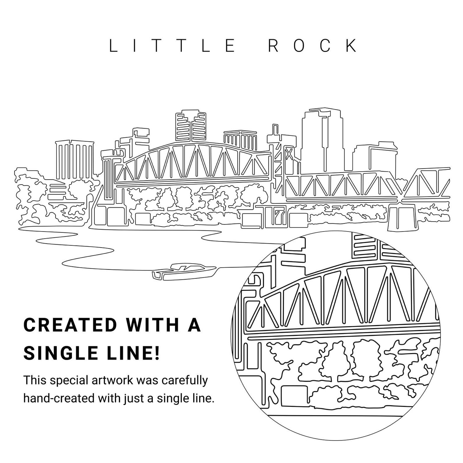 Little Rock Printable Wall Art - Little Rock Skyline Single Line Art ...