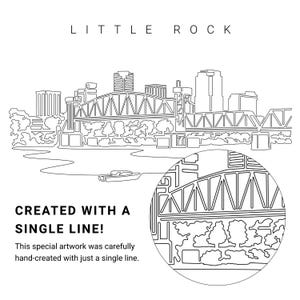 Little Rock Printable Wall Art - Little Rock Skyline Single Line Art ...