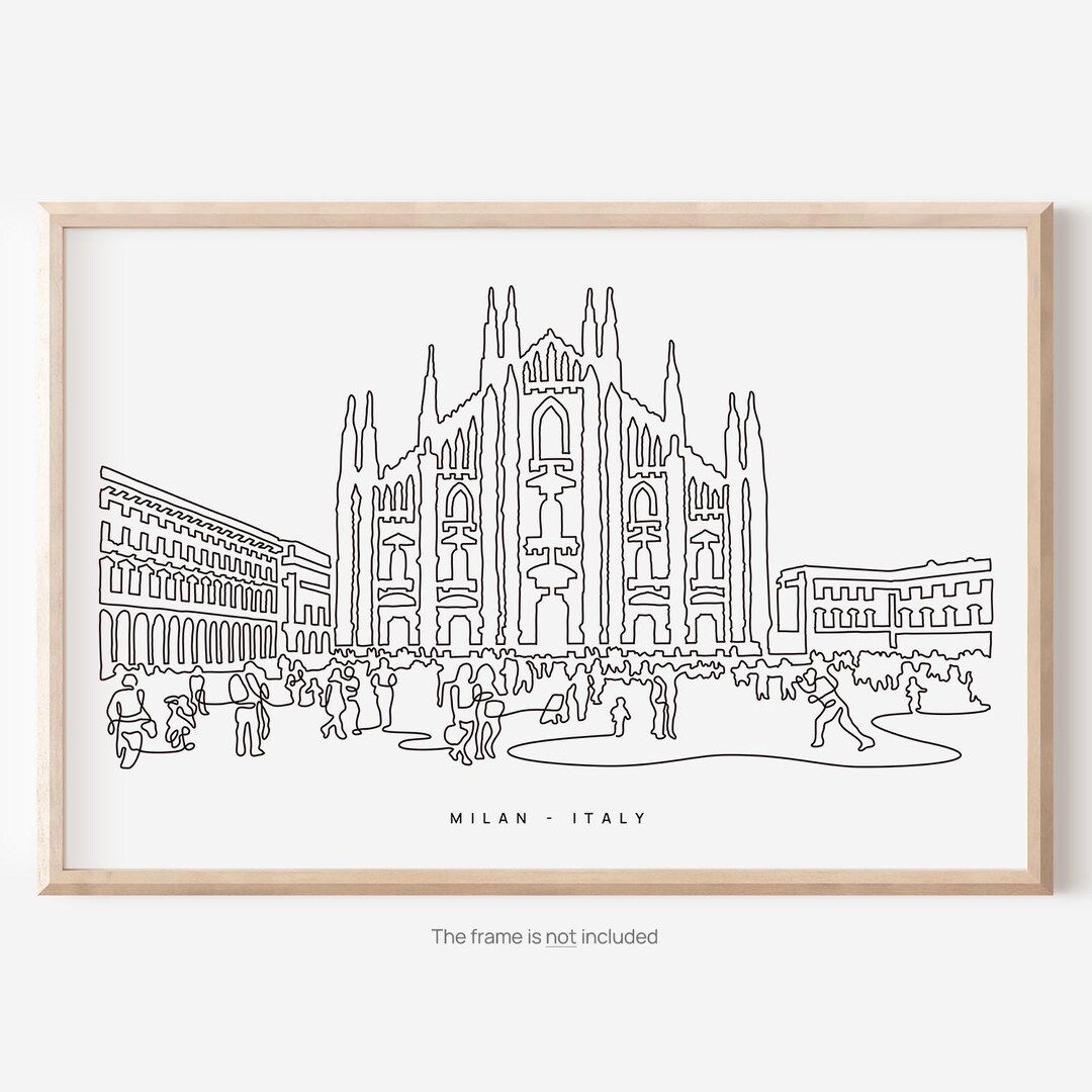 Milan Art Print - Italy Travel Art Print With Milan Cathedral as One ...