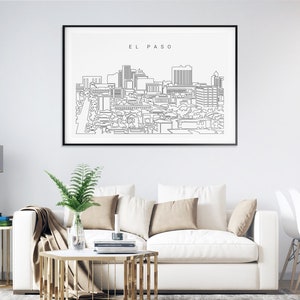 El Paso Skyline Art Print - Texas Poster With El Paso City One Line ...