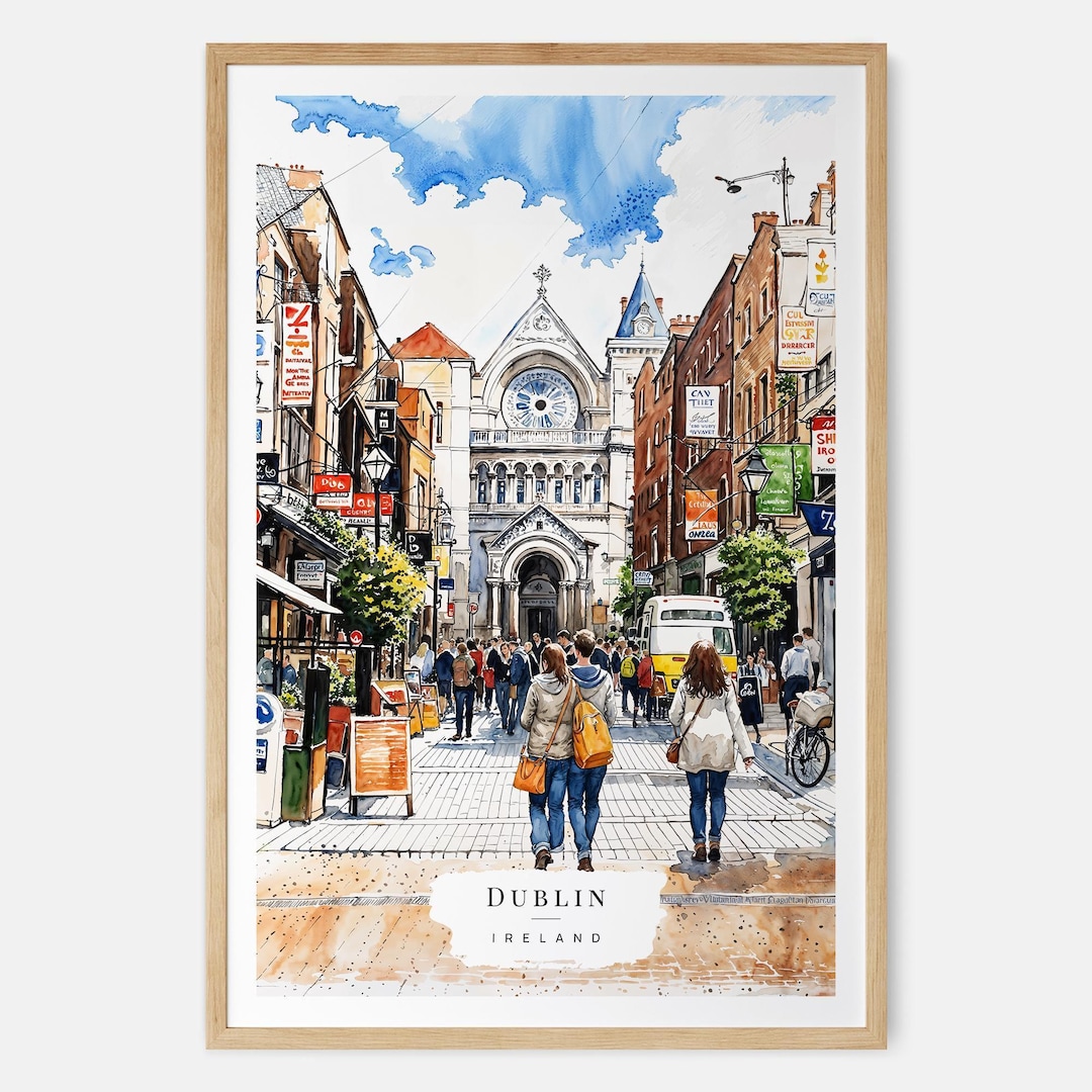 Dublin Watercolor Art, Ireland City Print, Dublin Wall Decor, Ireland ...