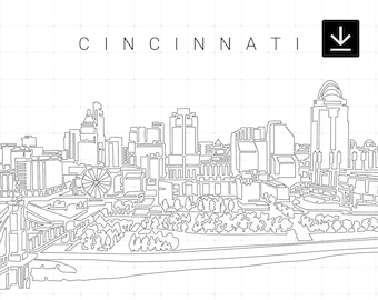 Skyline Line Drawing | Etsy