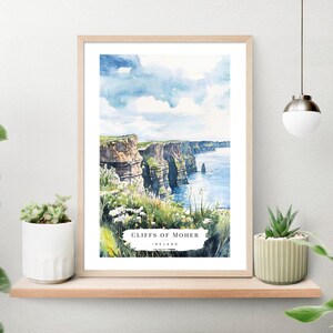 Cliffs of Moher Watercolor Art Print - Ireland Wall Art - Ireland ...