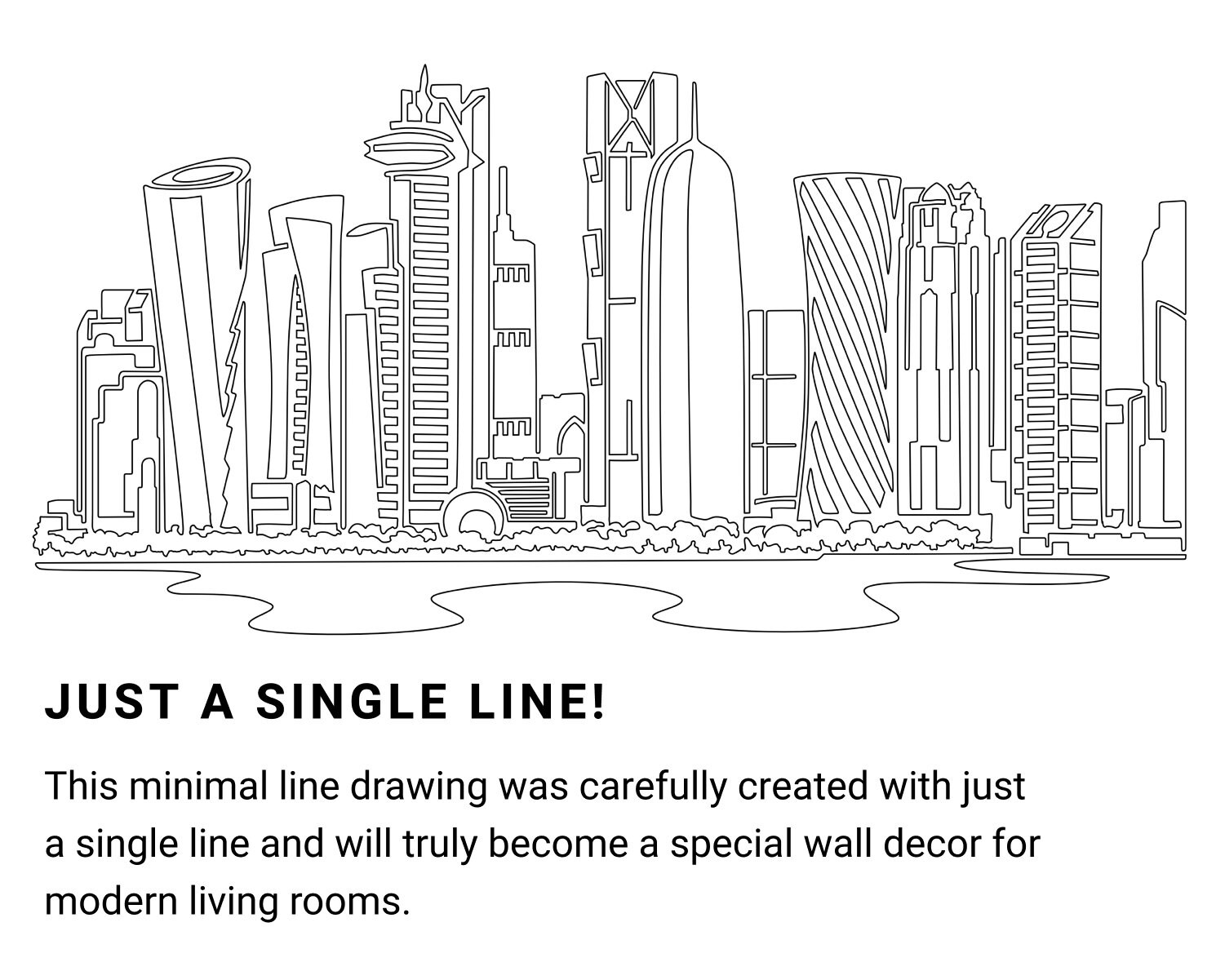 Doha Skyline Art Print qatar Wall Art With Doha Cityscape as | Etsy