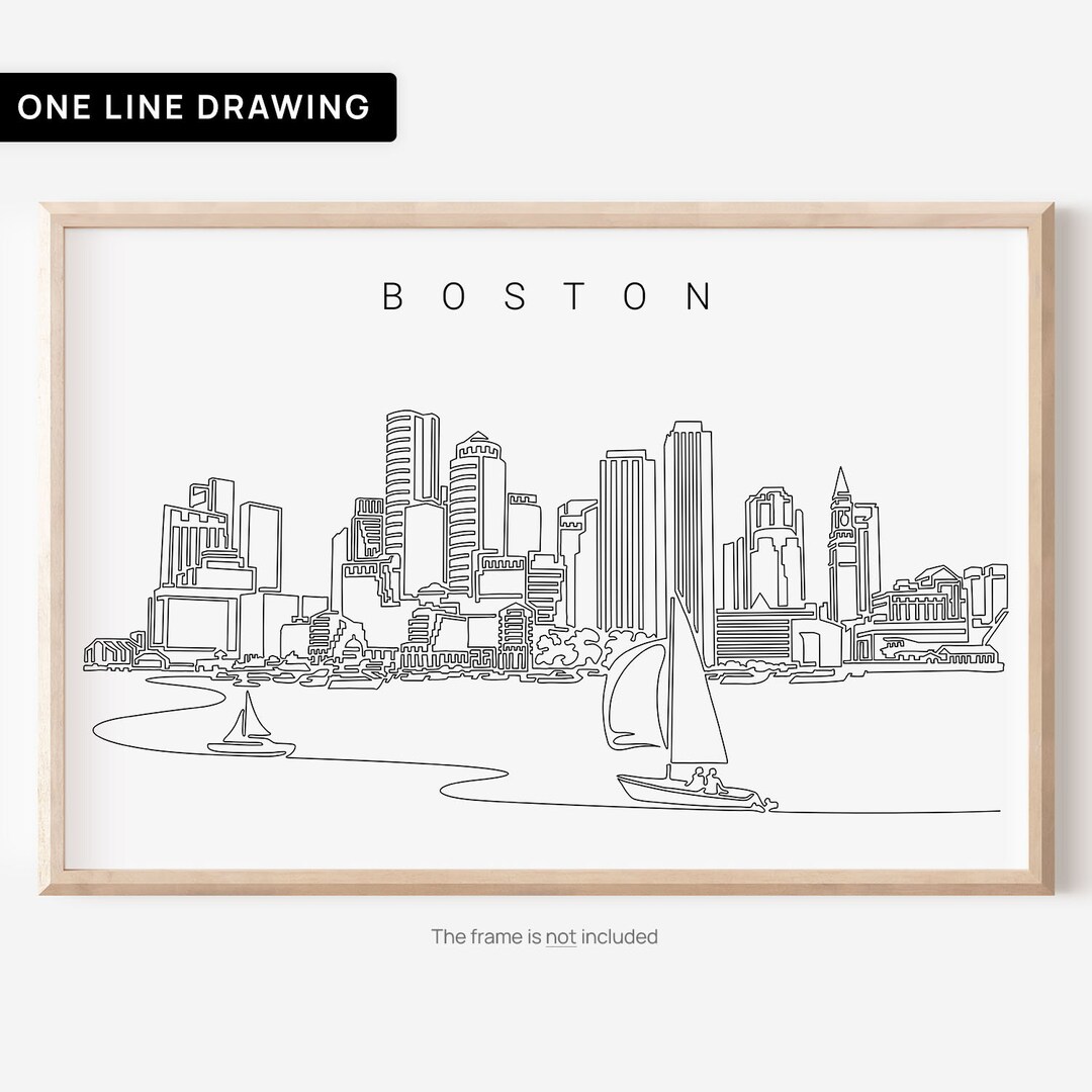 Boston Skyline Wall Art Boston Print Wall Decor Boston Art Home Decor ...