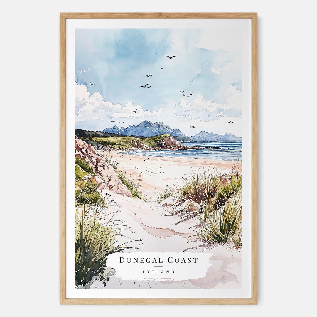 Donegal Coast Watercolor Art Print - Ireland Wall Art - Ireland Travel ...