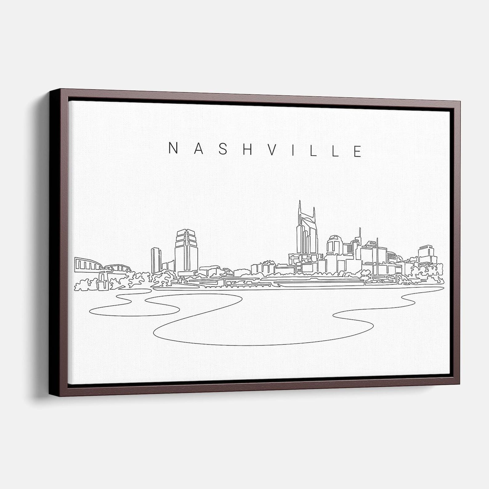 Nashville Skyline Canvas Wall Art Nashville Canvas Art Print With One ...