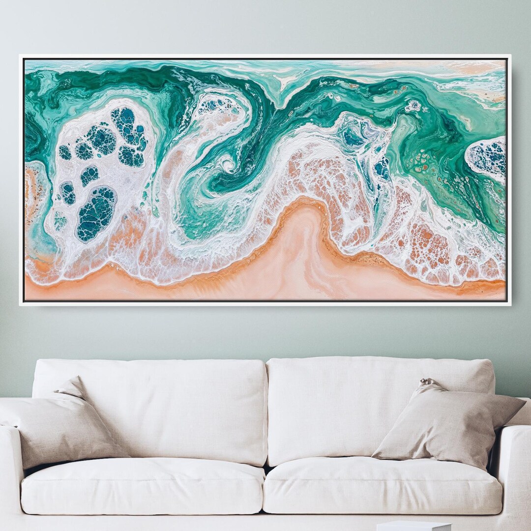 Abstract Ocean Wave Canvas Art Print, Coastal Wall Decor, Tropical ...