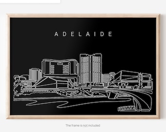 Adelaide Skyline Australia Cityscape Painting Art Print - Etsy