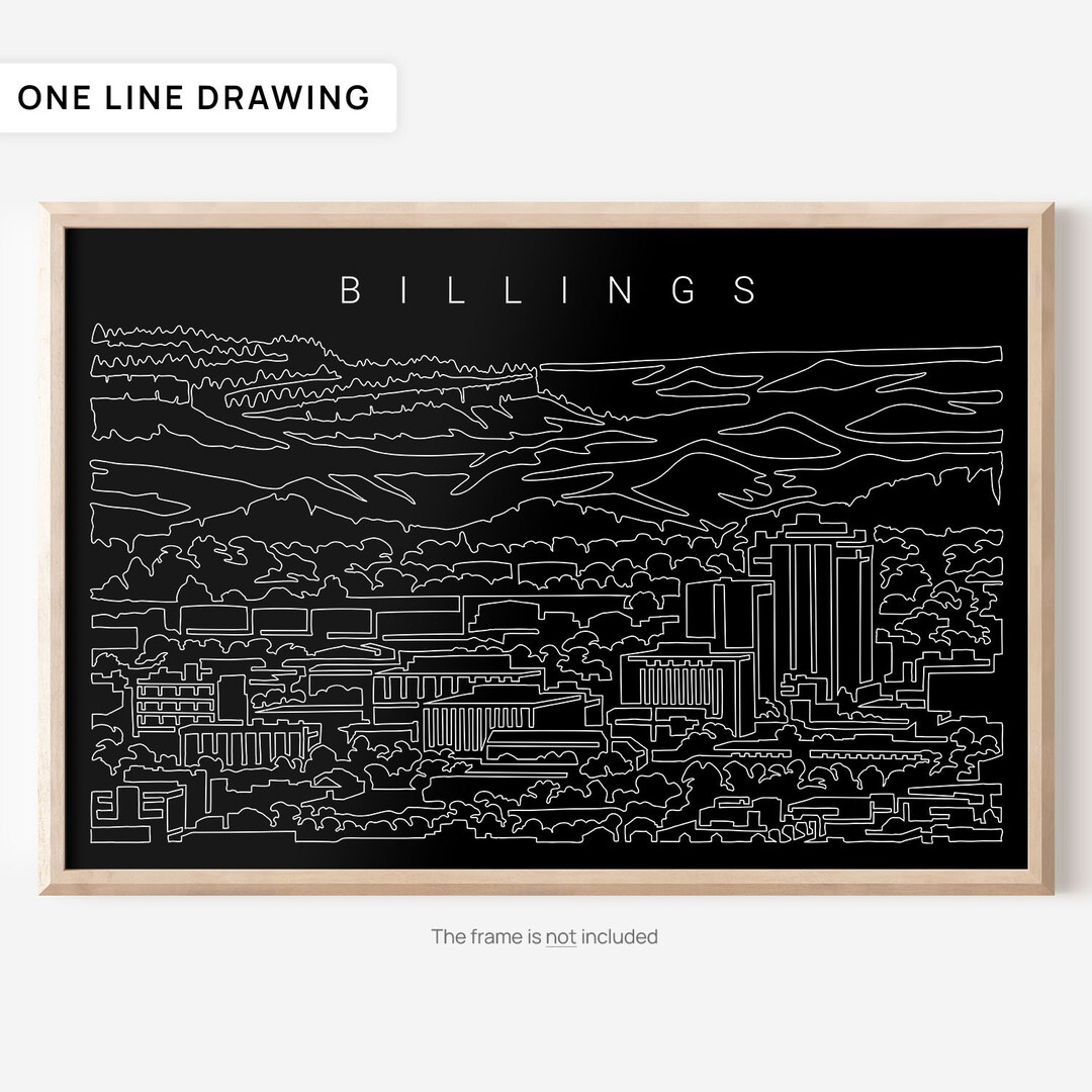 Billings Mt Skyline Art Print Billings Montana Wall Art With - Etsy