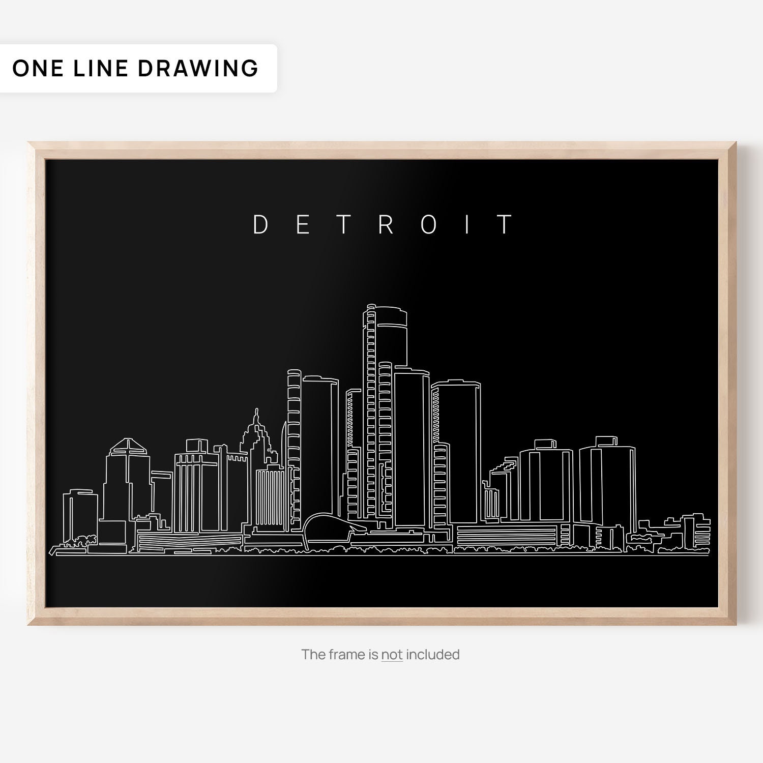 Detroit Skyline Drawing