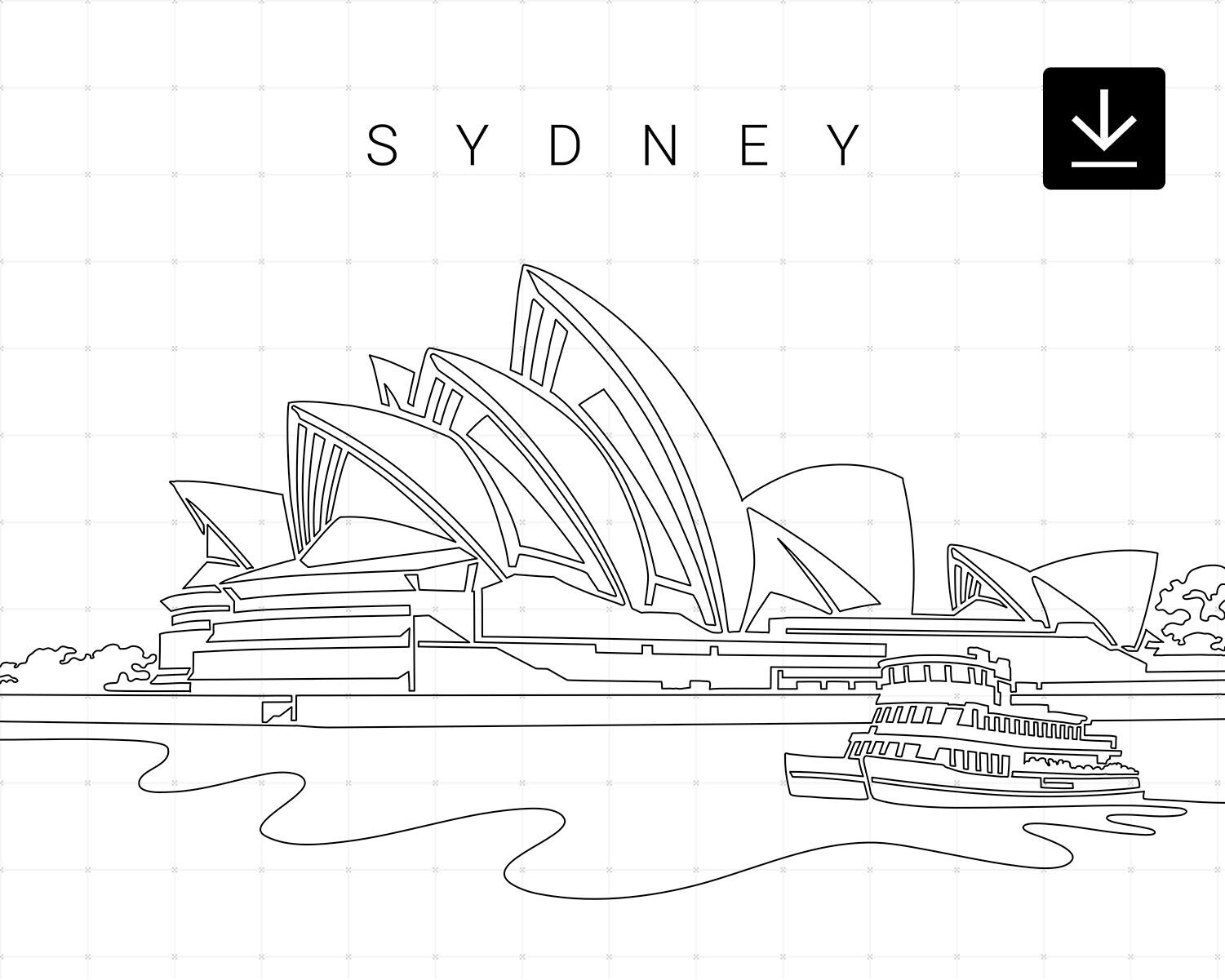 Sydney Opera House Printable Wall Art Sydney Australia - Etsy