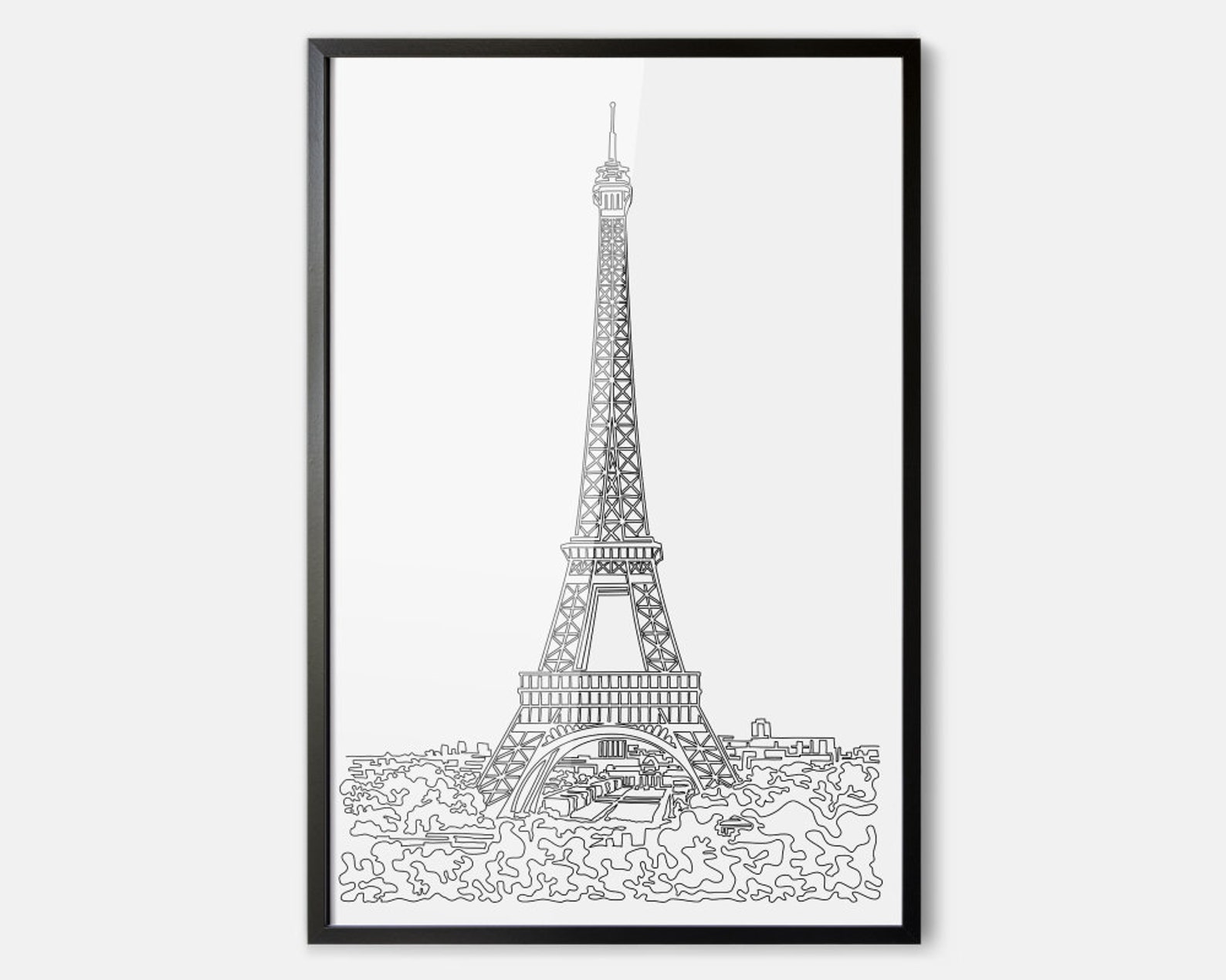 Framed Paris Wall Art Paris Art Print With Eiffel Tower One - Etsy
