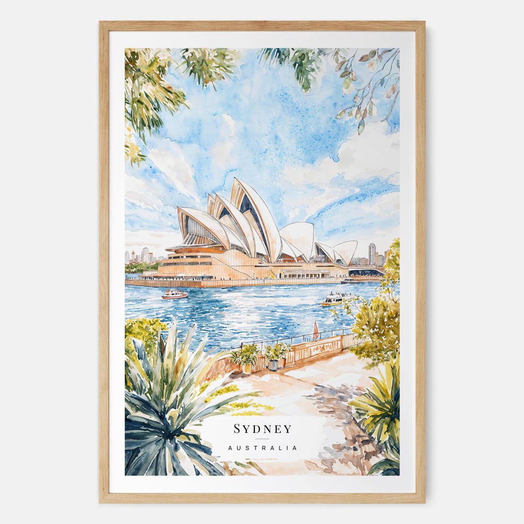 Sydney Opera House Watercolor Art Print - Sydney Wall Art - Australia ...