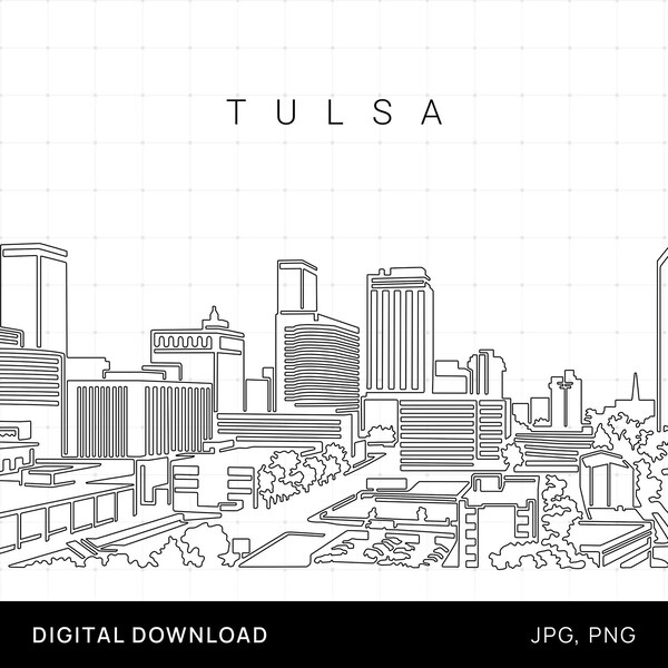 Tulsa Skyline - Etsy
