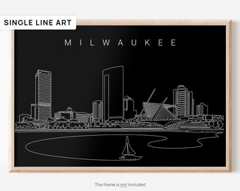 Milwaukee Skyline Drawing - Etsy