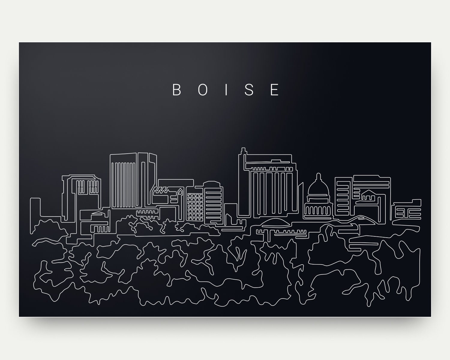 Boise Idaho Art Print Boise Skyline Wall Art Boise Idaho - Etsy UK