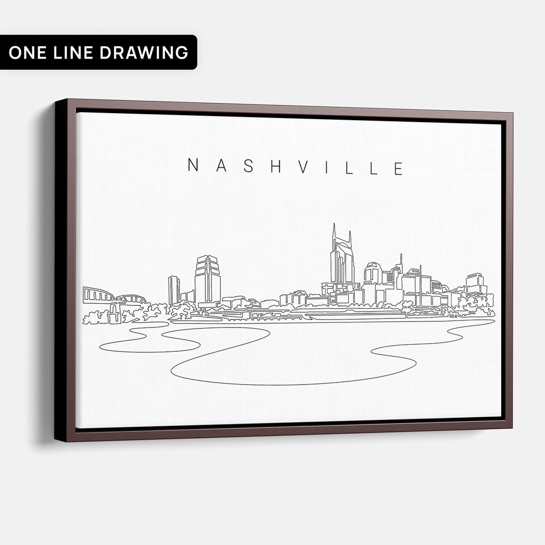 Nashville Skyline Canvas Wall Art Nashville Canvas Art Print With One ...