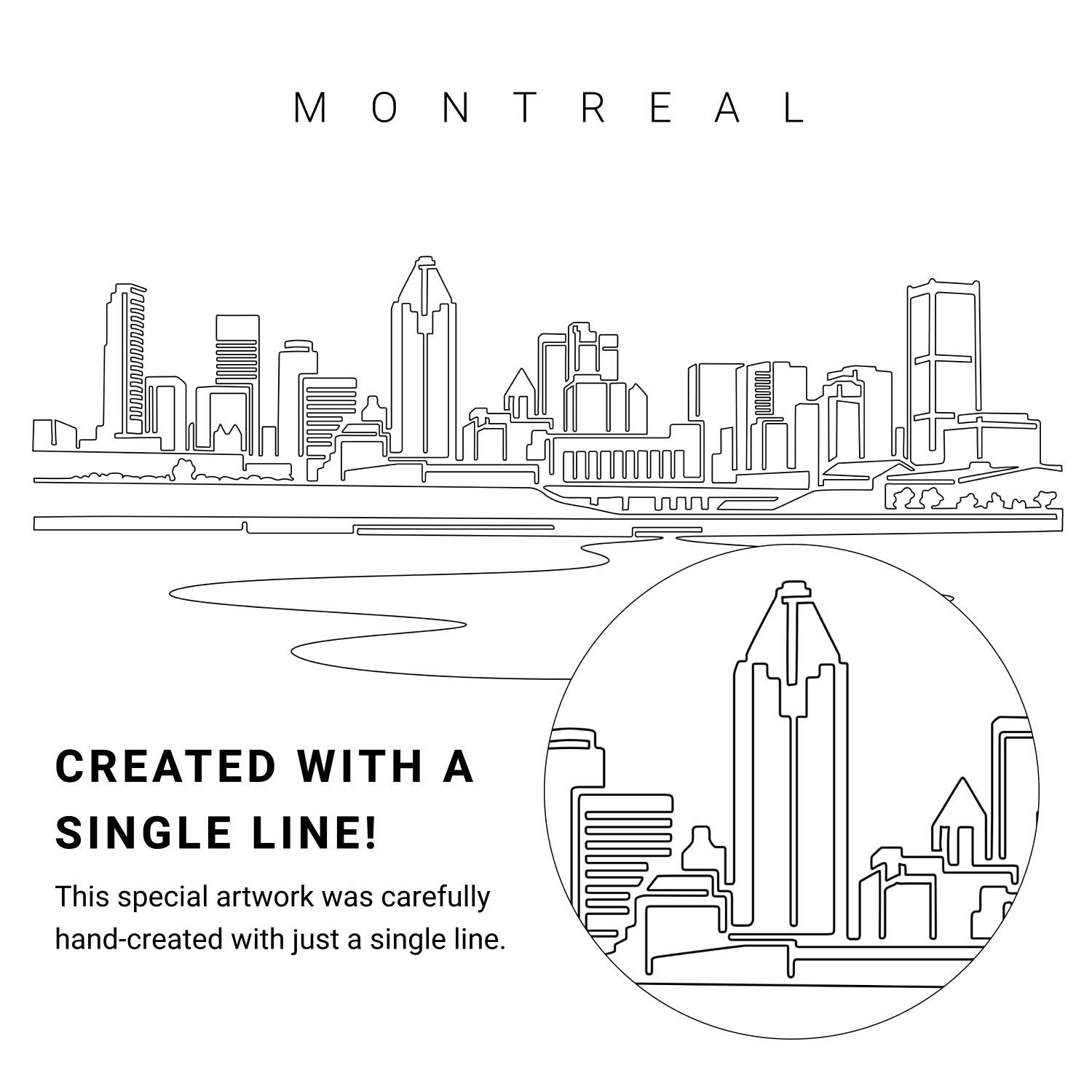 Montreal Printable Wall Art - Montreal Skyline Single Line Art ...