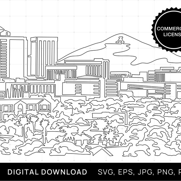 Tucson Skyline Svg - Etsy