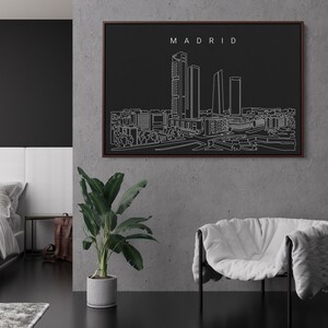 Madrid Skyline Canvas Wall Art - Madrid Canvas Art Print With Cityscape ...