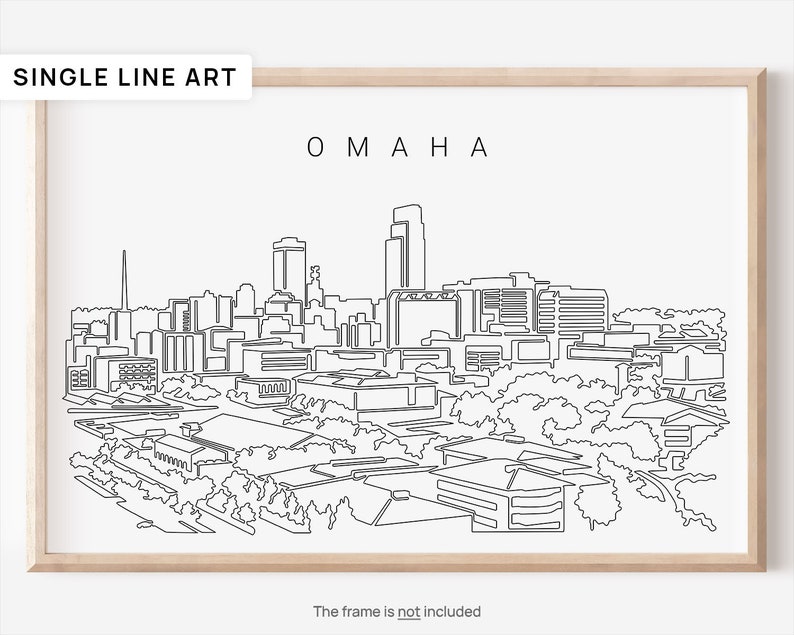 Omaha Skyline Art Print Omaha Poster With Cityscape Single - Etsy