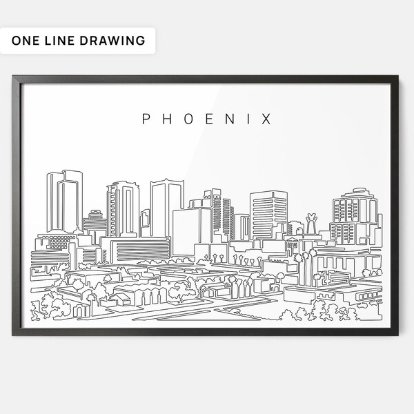 Phoenix Skyline Art - Etsy