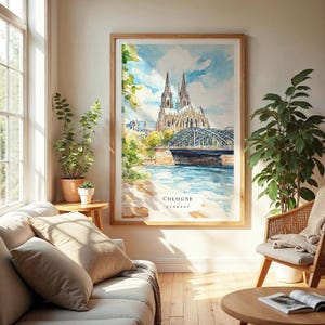 Cologne Watercolor Art Print, Cologne Cathedral Wall Art, Germany ...