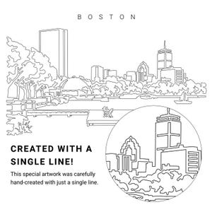 Boston Skyline Printable Wall Art - Boston Esplanade Single Line Art ...