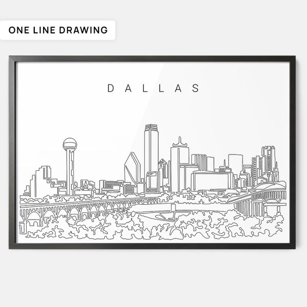 Dallas Skyline Wall Art - Etsy