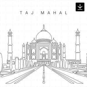 Taj Mahal Printable Wall Art - India Art Print With Taj Mahal Single ...