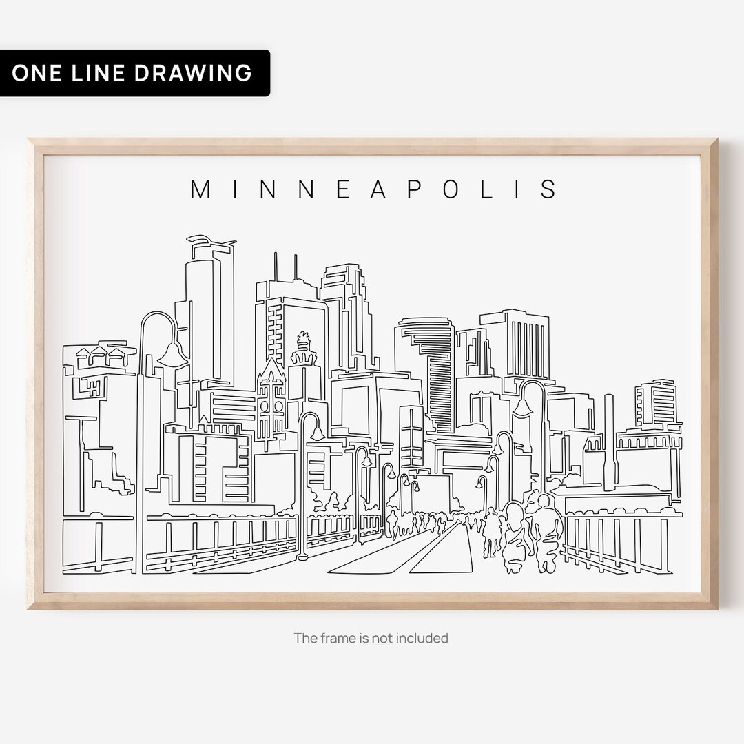 Minneapolis Art Print Minneapolis Skyline Poster Minneapolis Wall Art ...