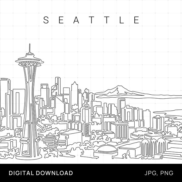 Seattle Skyline - Etsy